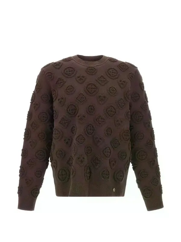 Casablanca Monogram-texture Sweater - Brown