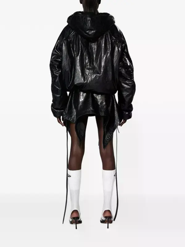 SRVC STUDIO Serpentine Asymmetric Leather Skirt