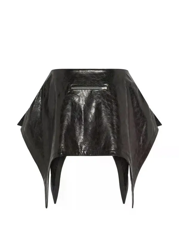 SRVC STUDIO Serpentine Asymmetric Leather Skirt