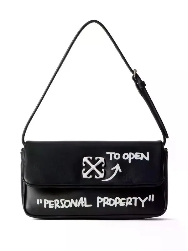 Off-White Jitney 0.7 Quote Shoulder Bag - Black