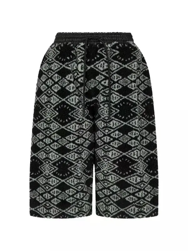 STUDIO TOMBOY Geometric-pattern Fleece Shorts - Black