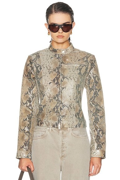 GRLFRND X Sophia Kelly Amari Leather Moto - Python