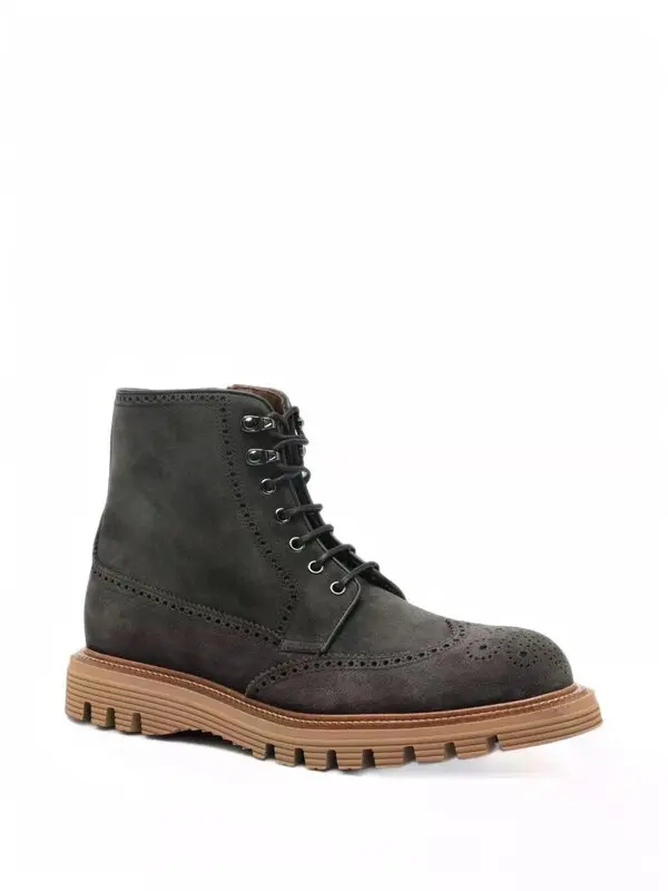 Fratelli Rossetti Brogue-detail Suede Boots