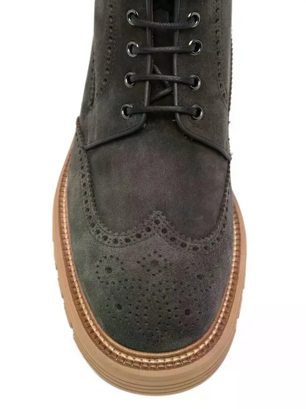 Fratelli Rossetti Brogue-detail Suede Boots