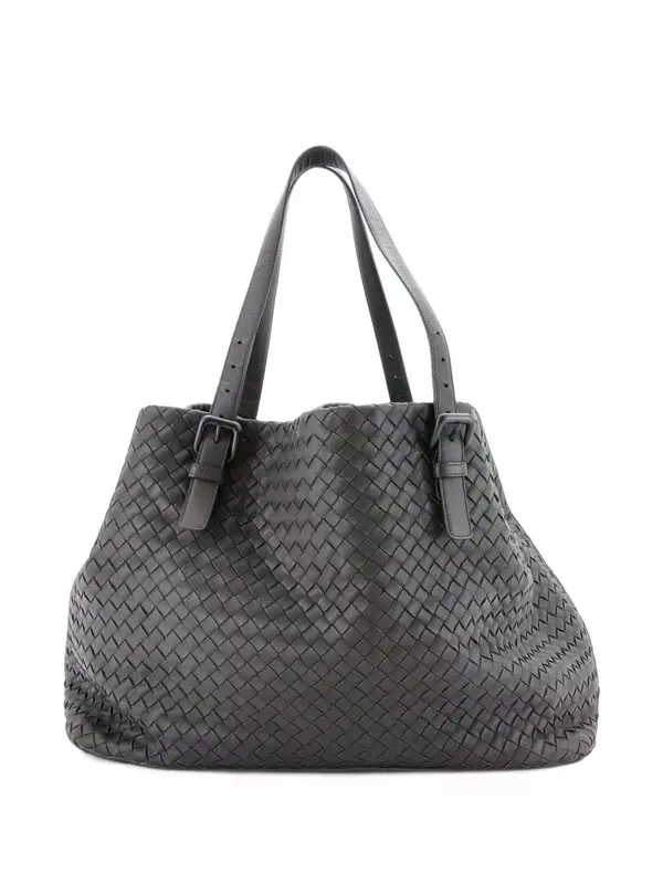 Bottega Veneta A-shape Intrecciato Nappa Medium Tote Bag - Grey