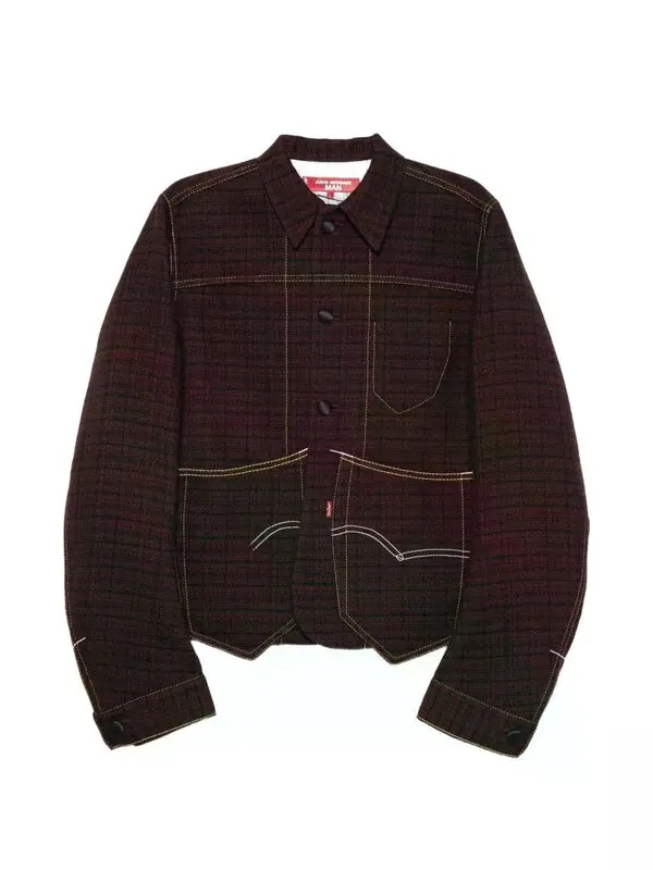 Junya Watanabe X Levi's Check Contrast-stitch Shirt Jacket - Red