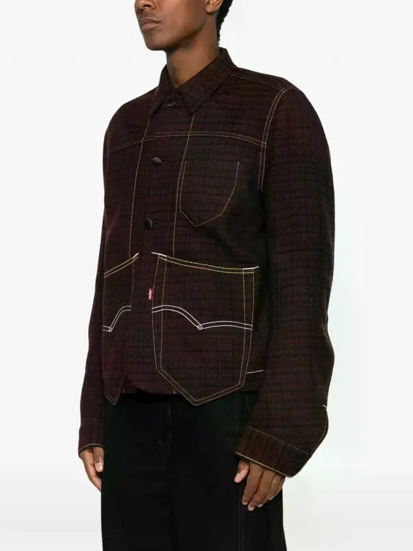 Junya Watanabe X Levi's Check Contrast-stitch Shirt Jacket