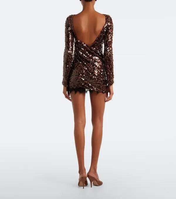 Christopher Esber Opaline Sequined Open-back Minidress