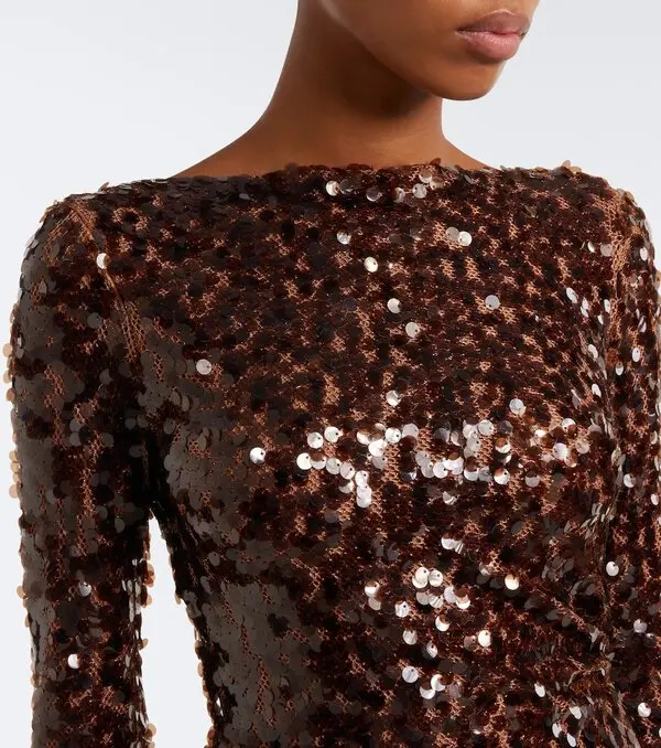 Christopher Esber Opaline Sequined Open-back Minidress