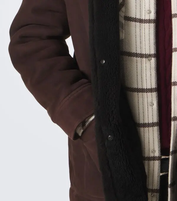 YVES SALOMON Shearling-lined Suede Jacket