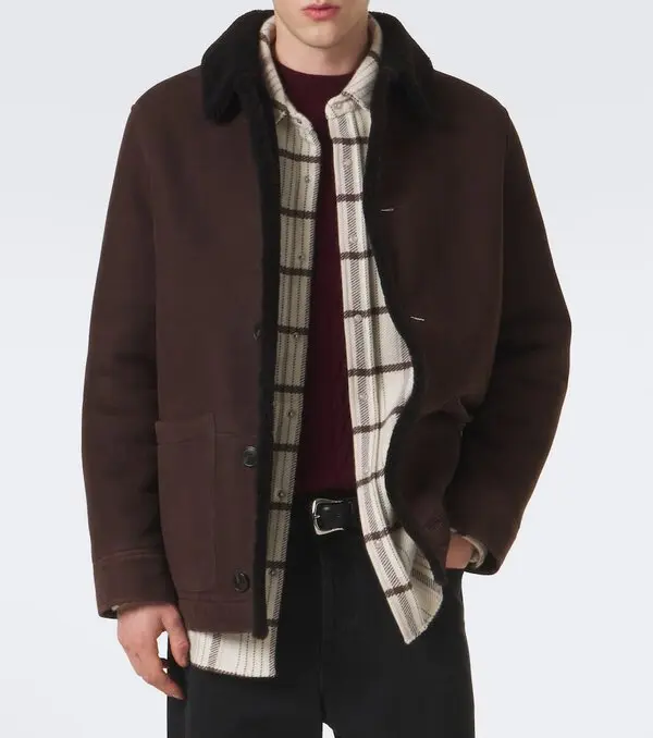 YVES SALOMON Shearling-lined Suede Jacket