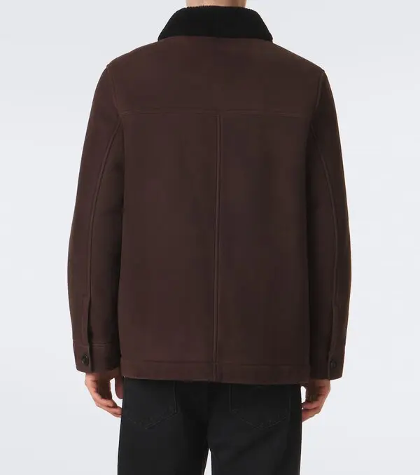YVES SALOMON Shearling-lined Suede Jacket