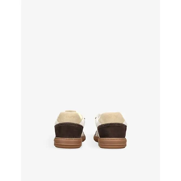 Versace Logo-tag Suede And Leather Trainers - White/oth