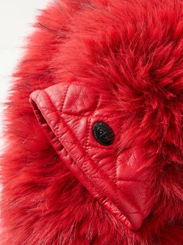 Goldbergh Hill Plush-trimmed Padded Leather Ski Gloves