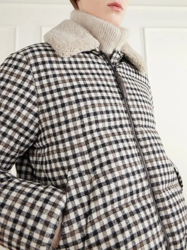 Brunello Cucinelli Shearling-trimmed Alpaca-blend Twill Down Jacket