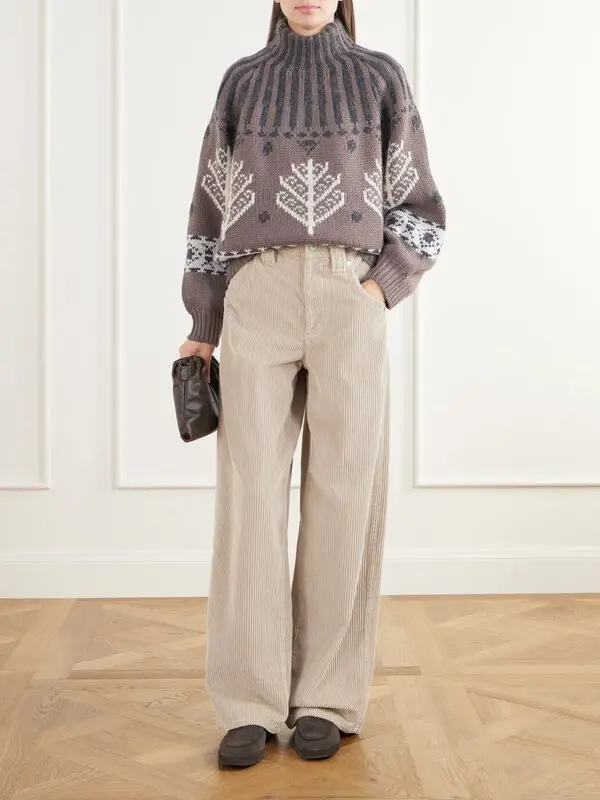 Brunello Cucinelli Fair Isle Intarsia-knit Cashmere Sweater