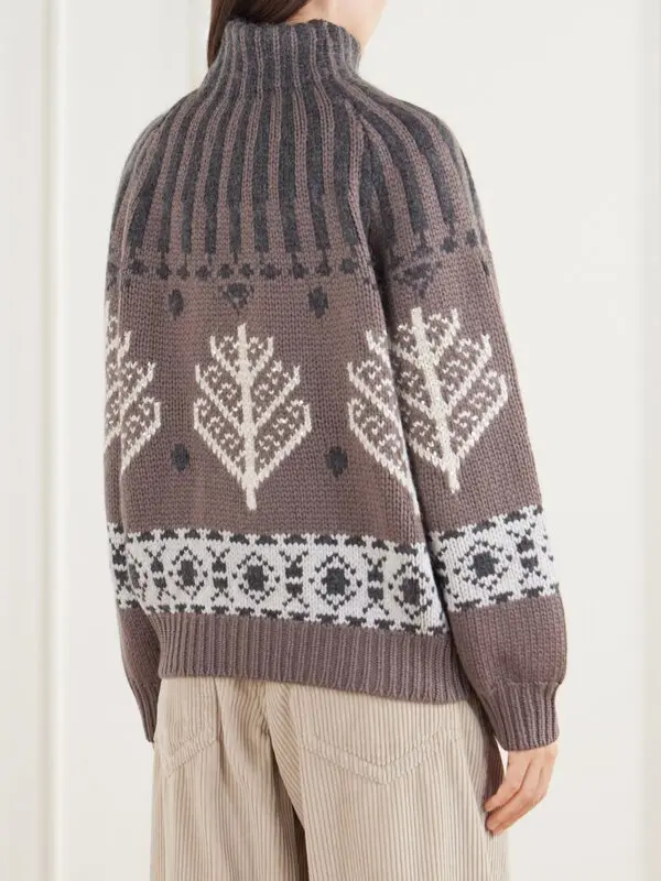 Brunello Cucinelli Fair Isle Intarsia-knit Cashmere Sweater