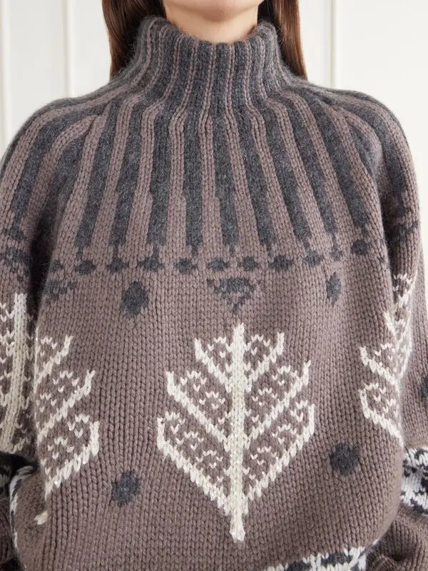 Brunello Cucinelli Fair Isle Intarsia-knit Cashmere Sweater