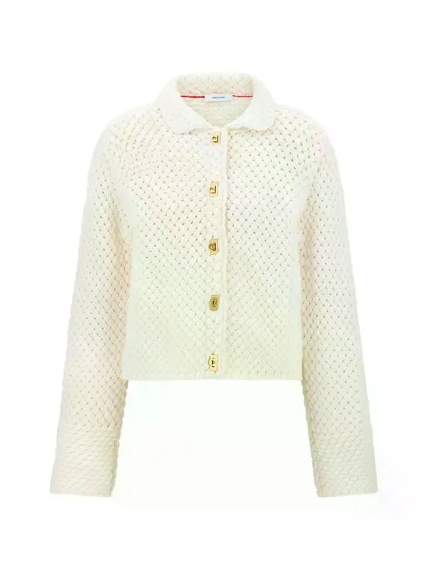 FERRAGAMO Knitted Boxy Cardigan - Neutrals