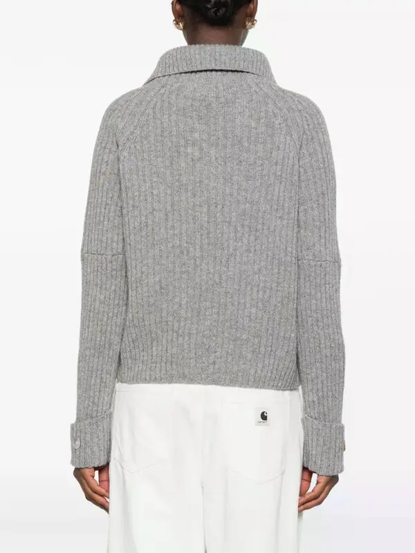 LA PISCINE Ribbed-knit Zip-neck Sweater
