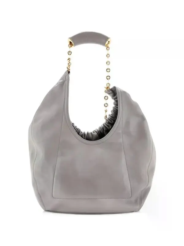 Loewe Squeeze Leather Small Hobo Bag - Grey