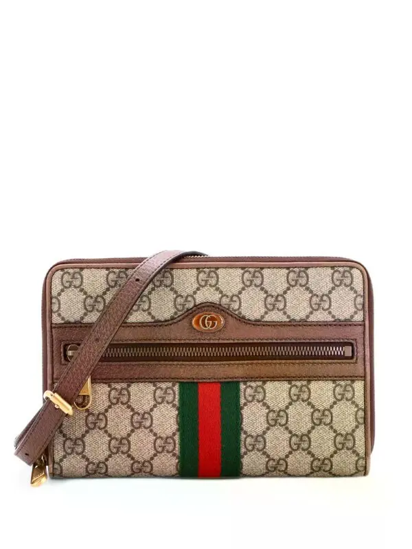Gucci Ophidia Double Zip Gg Coated Canvas Small Crossbody Bag