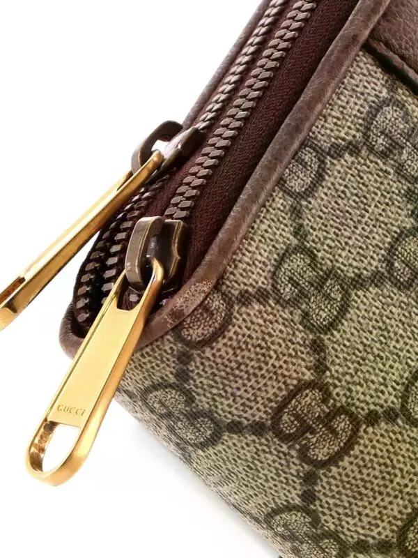 Gucci Ophidia Double Zip Gg Coated Canvas Small Crossbody Bag