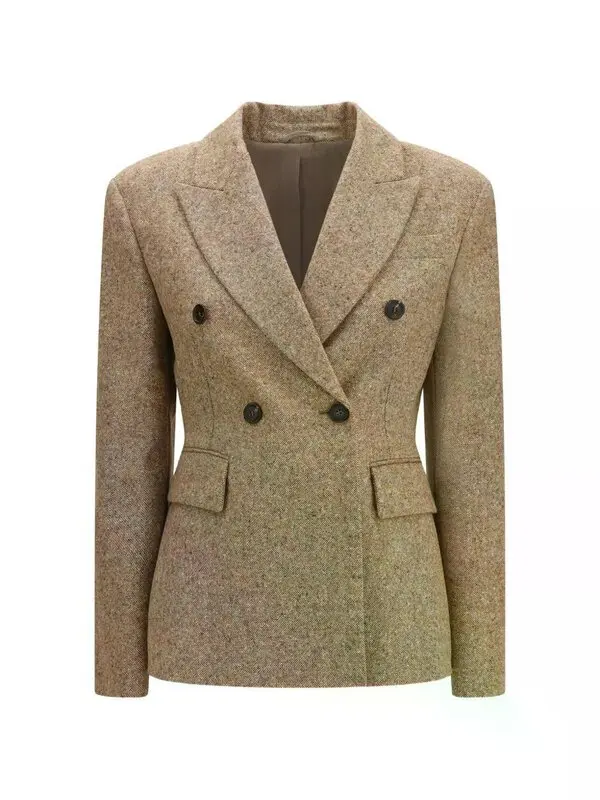 Brunello Cucinelli Donegal Double-breasted Blazer - Brown