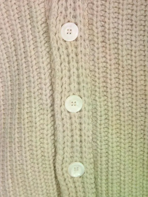 DANIELE FIESOLI Ribbed-knit Shawl-collar Cardigan - Neutrals
