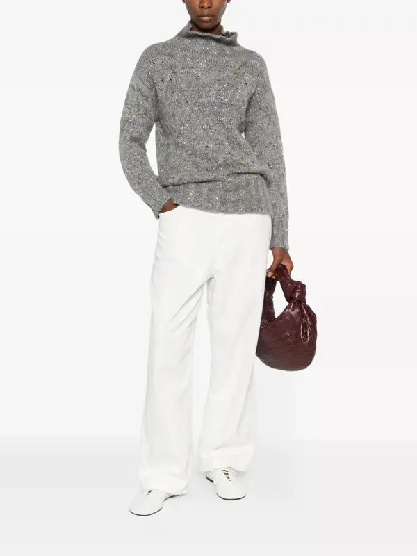 Fabiana Filippi Sequin-embellished Cable-knit Sweater