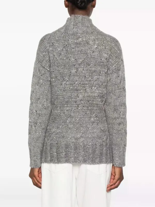 Fabiana Filippi Sequin-embellished Cable-knit Sweater