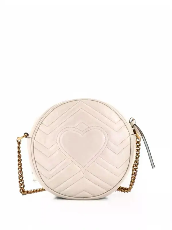Gucci Gg Marmont Round Shoulder Bag Matelasse Leather Mini Crossbody Bag