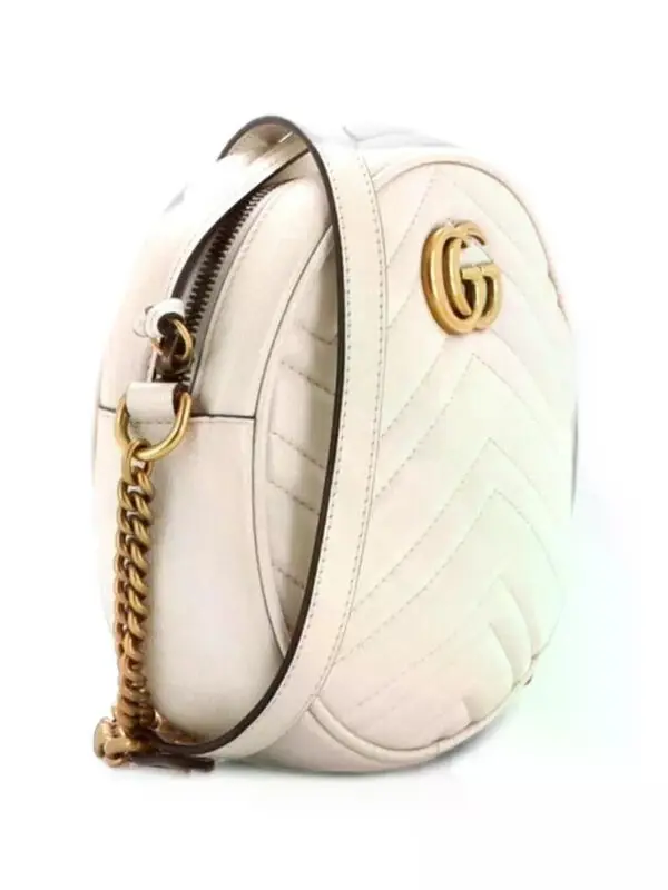 Gucci Gg Marmont Round Shoulder Bag Matelasse Leather Mini Crossbody Bag