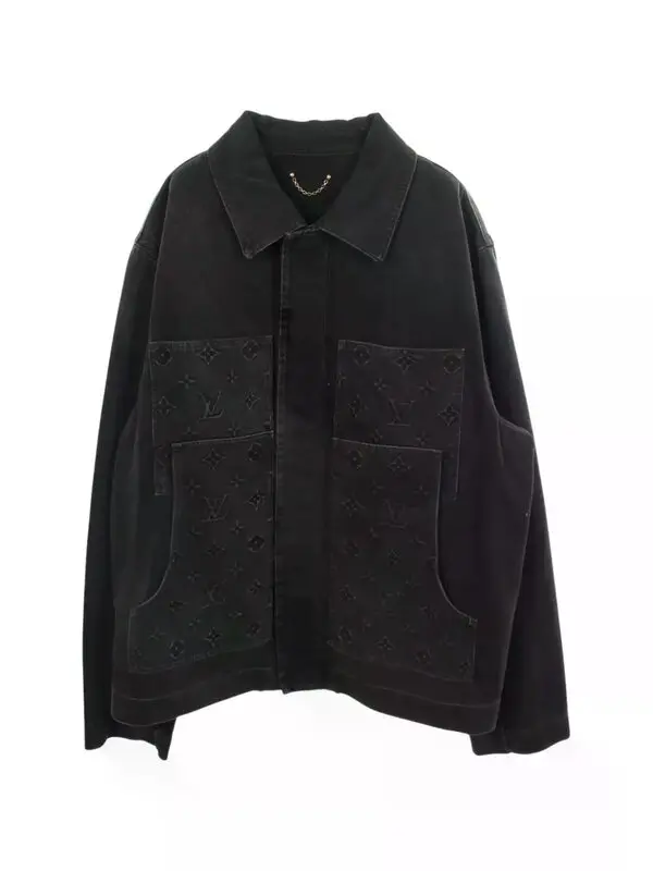 LOUIS VUITTON 2010s Monogram Embossed Denim Jacket