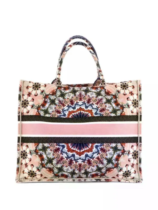Dior Book Kaleidiorscopic Canvas Large Tote Bag