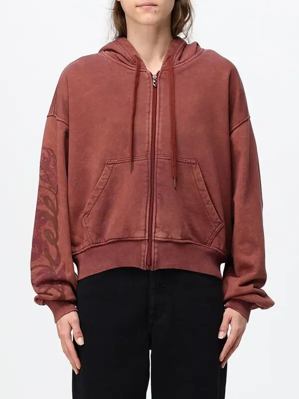 DIESEL® Relaxed Fit Cotton Zip-up Hoodie With Kangaroo Pocket