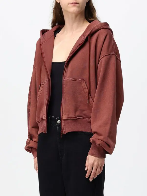 DIESEL® Relaxed Fit Cotton Zip-up Hoodie With Kangaroo Pocket