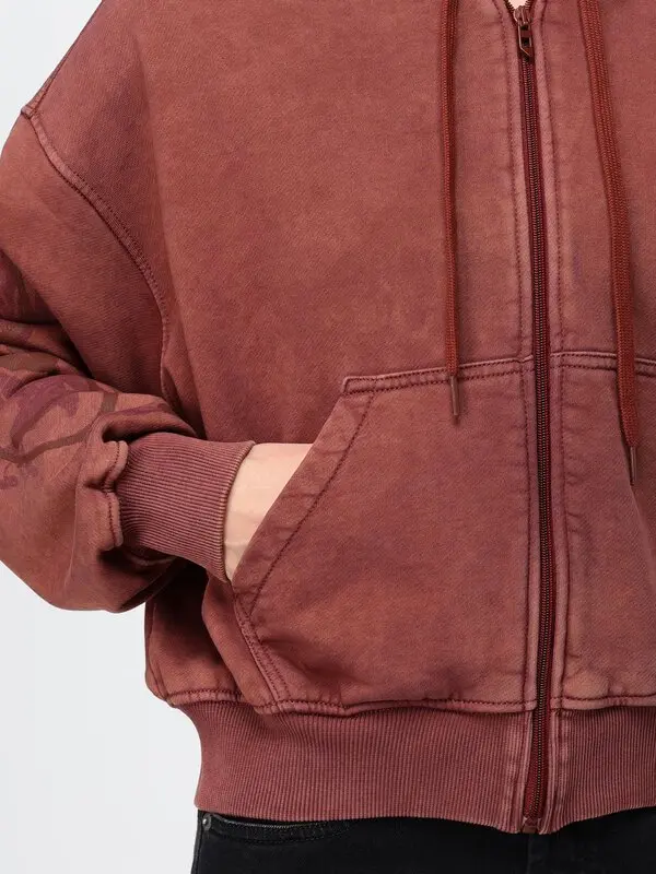 DIESEL® Relaxed Fit Cotton Zip-up Hoodie With Kangaroo Pocket