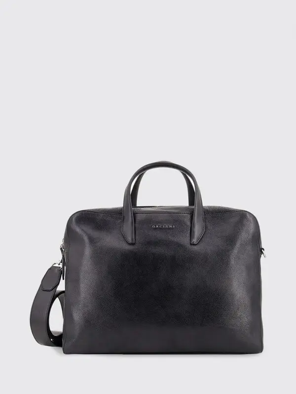 Orciani Work Lagoon Briefcase In Calfskin With Removable Shoulder Strap