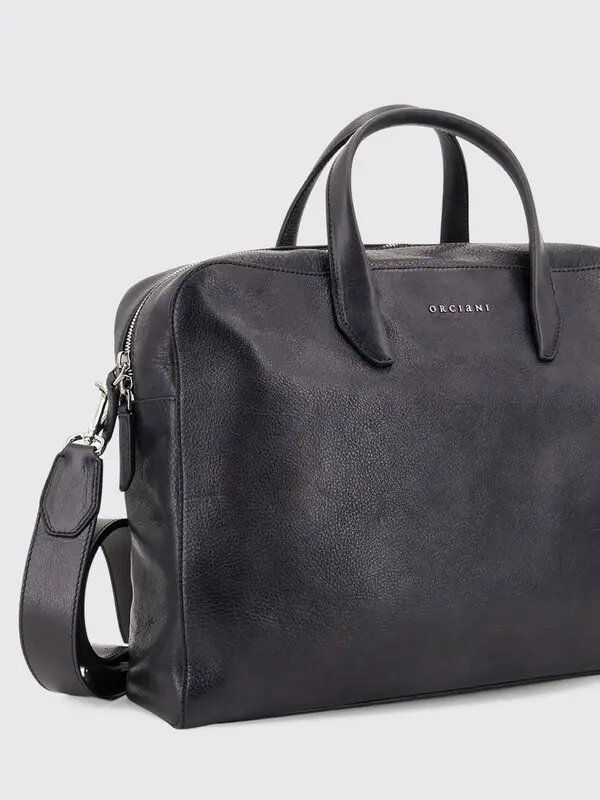 Orciani Work Lagoon Briefcase In Calfskin With Removable Shoulder Strap