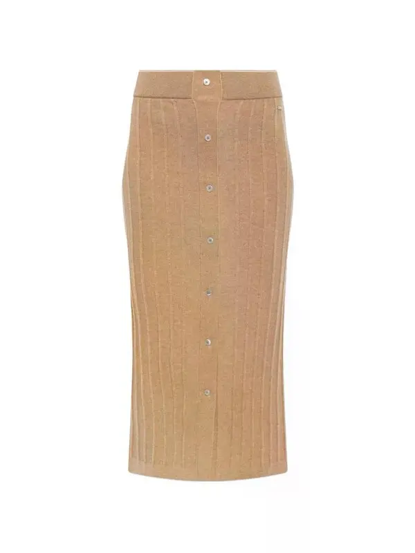 Paul & Shark Ribbed-knit Button-down Skirt