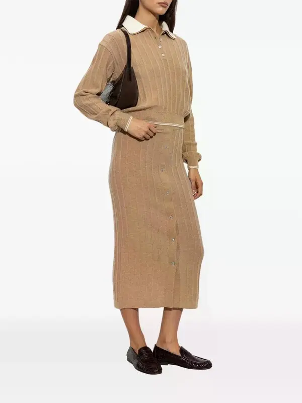 Paul & Shark Ribbed-knit Button-down Skirt