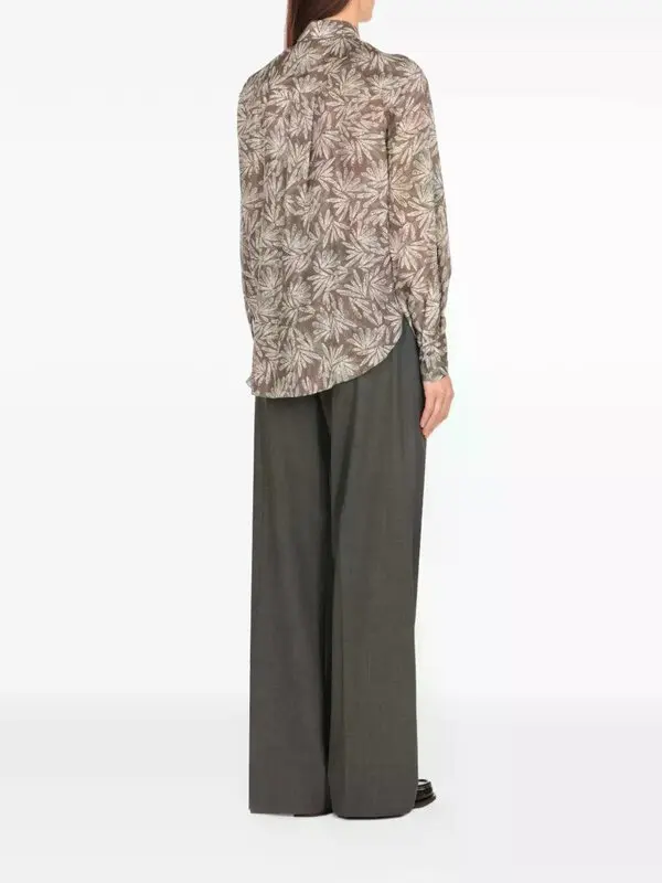 Brunello Cucinelli Floral-print Silk Shirt