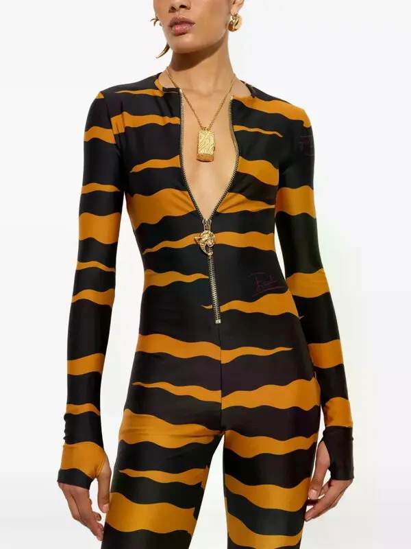 Emilio Pucci Fiamme-print Lycra Jumpsuit