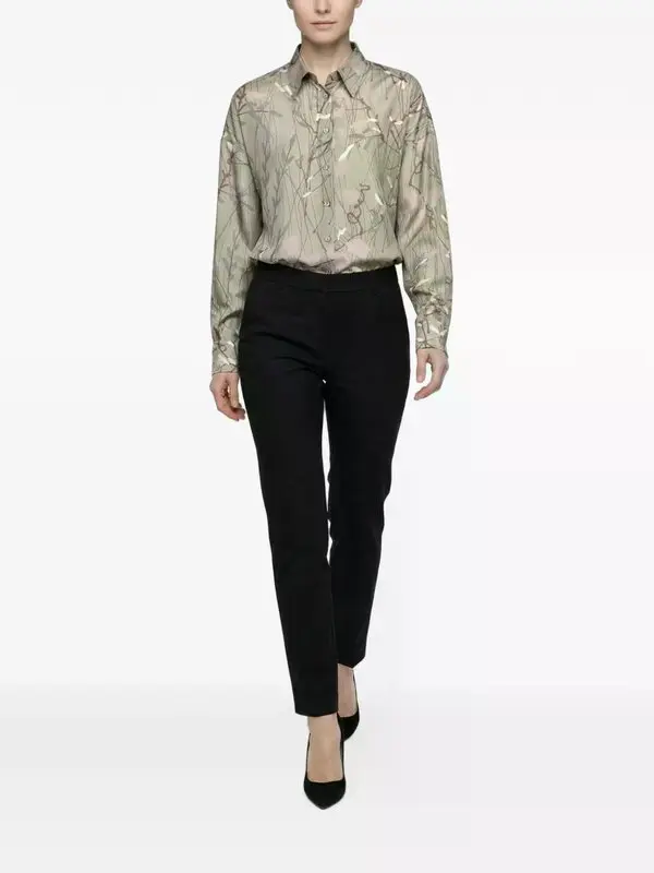 Brunello Cucinelli Leaf-print Silk Shirt
