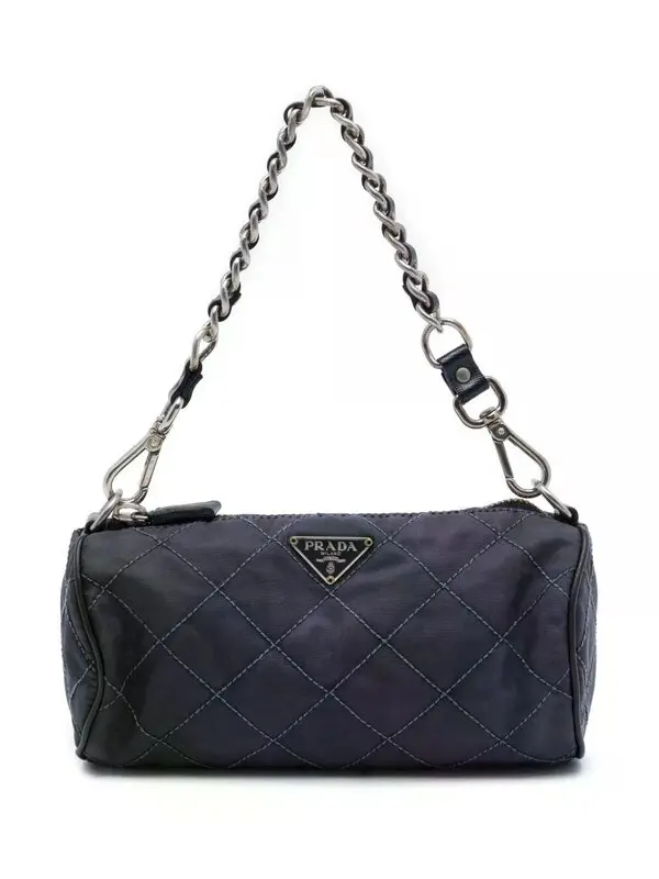 Prada 2000-2013 Impuntu Tessuto Barrel Pochette Shoulder Bag