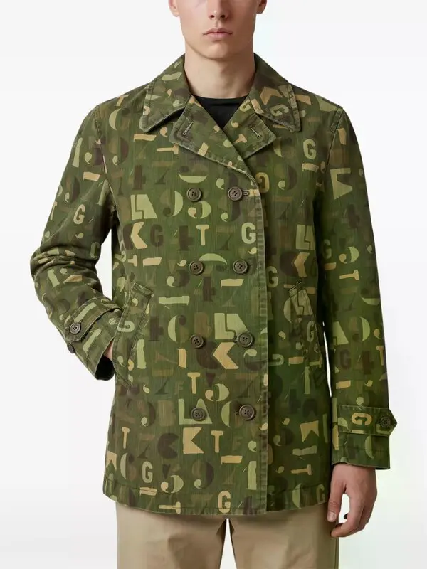 Comme Des Garçons Alphabet-print Double-breasted Jacket