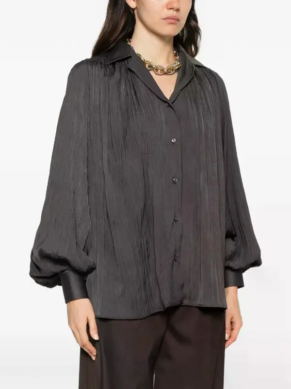 MARSEM Pleated Puff-sleeve Blouse