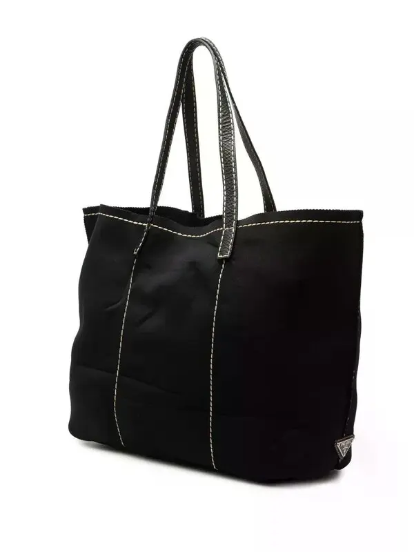 Prada 2013-2026 Neoprene Logo Shopping Tote Bag