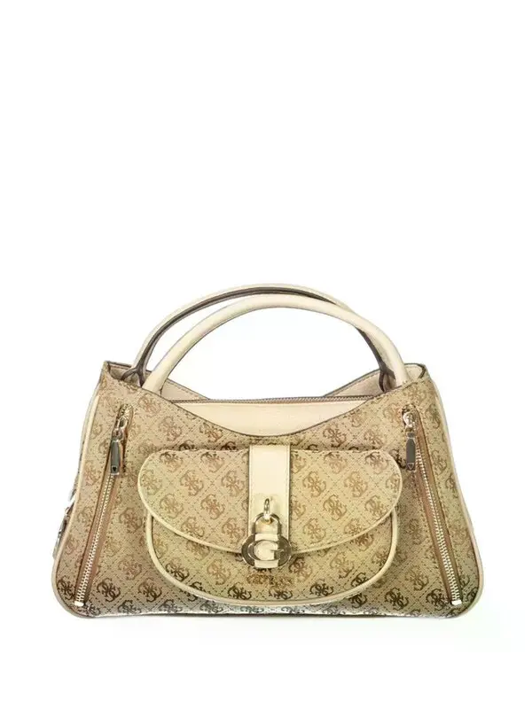 Guess Jessa Logo-print Zip-detail Tote Bag - Neutrals